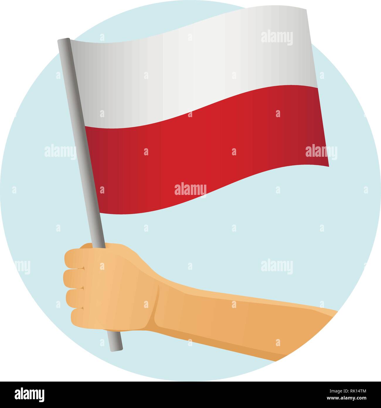 Poland flag in hand. Patriotic background. National flag of Poland ...