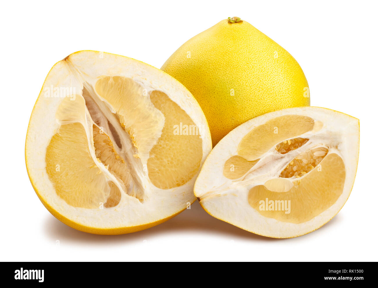 sliced pomelo path isolated Stock Photo - Alamy
