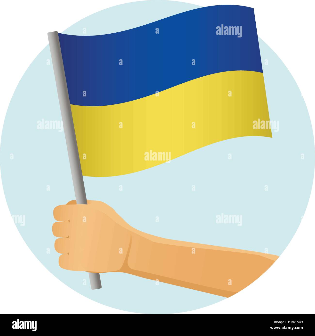 Ukraine flag in hand. Patriotic background. National flag of Ukraine ...