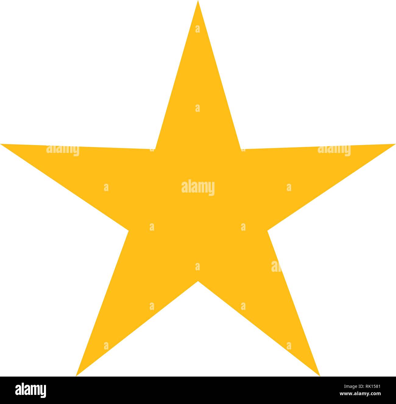 Isolated yellow star icon, ranking mark. Modern simple favorite sign ...