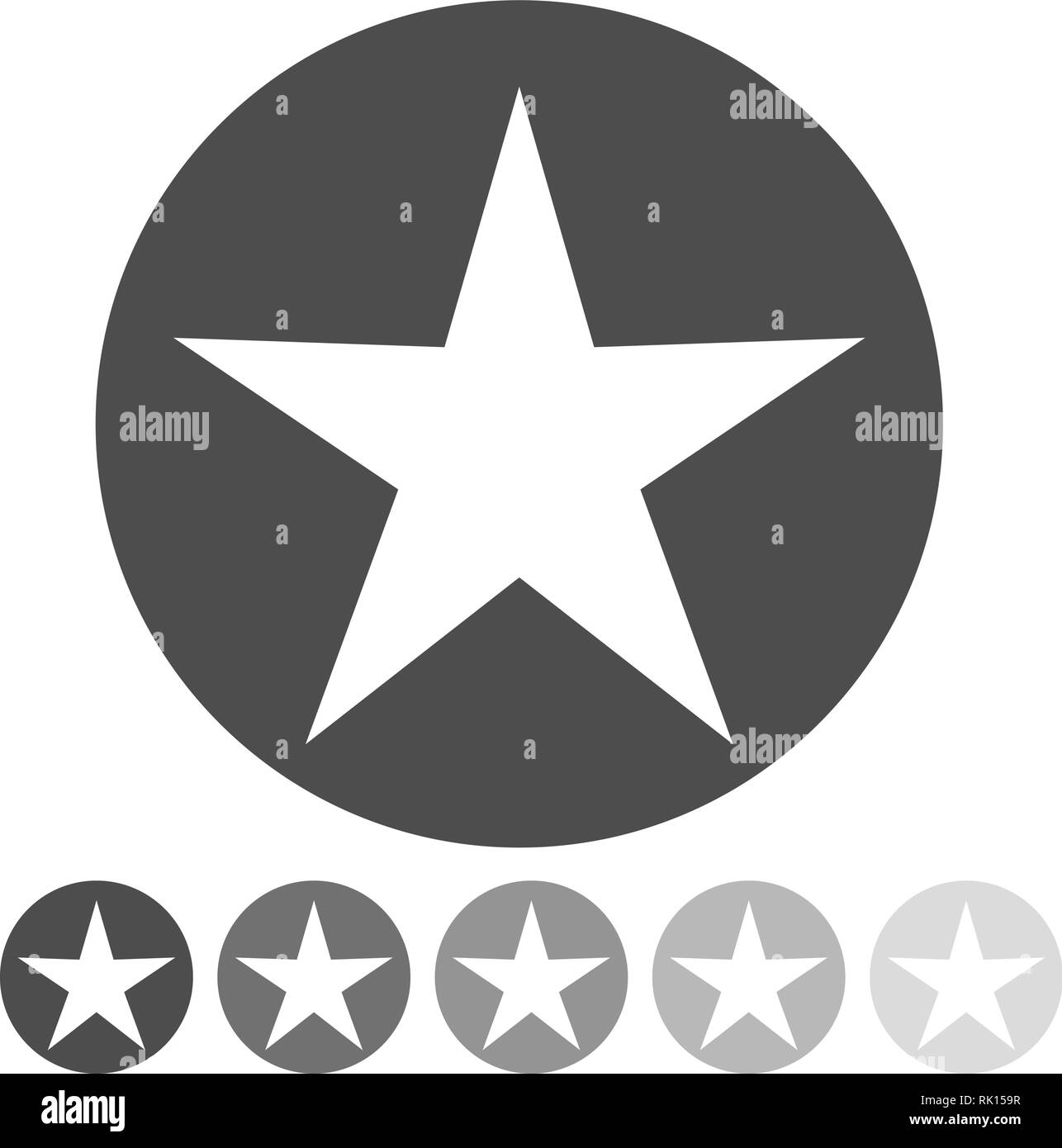 Isolated gray and black star icon, ranking mark. Modern simple favorite ...