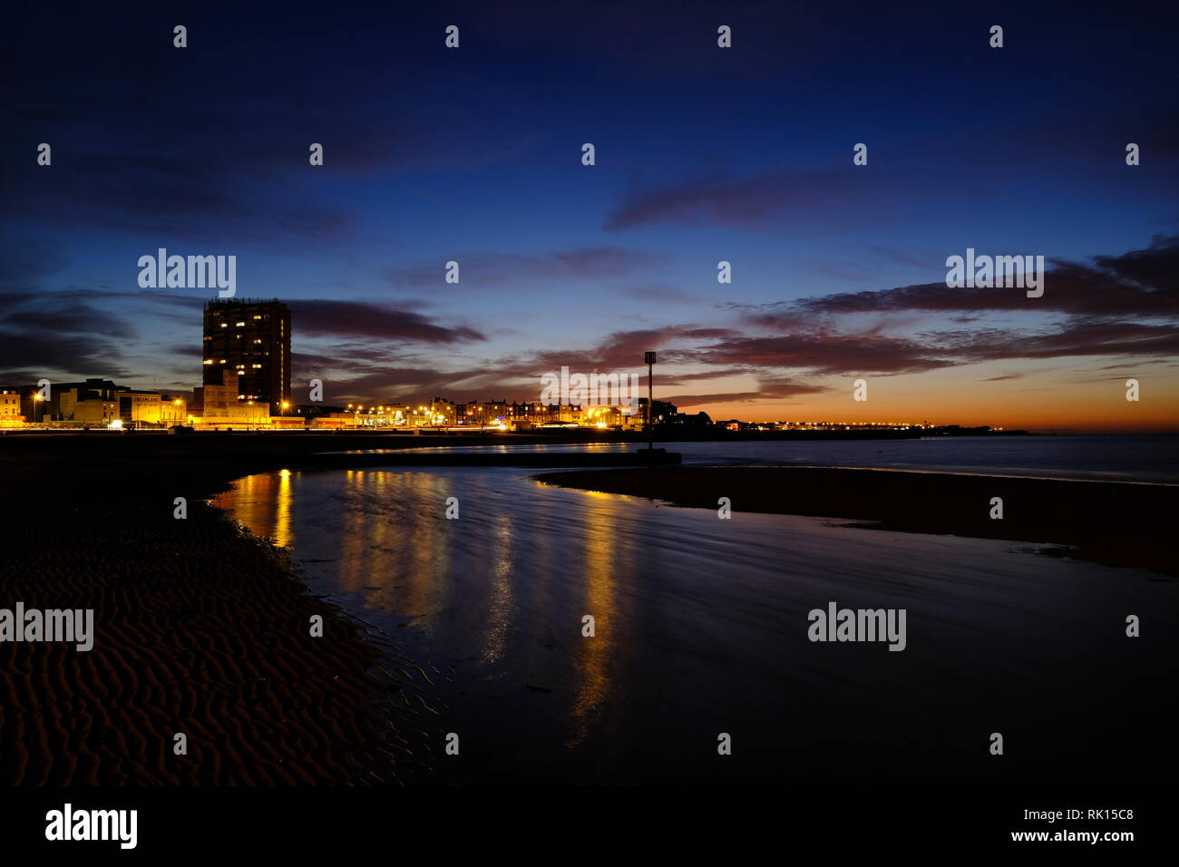 Margate Sunset beach and sea Southeast Coast Kent Stock Photo - Alamy