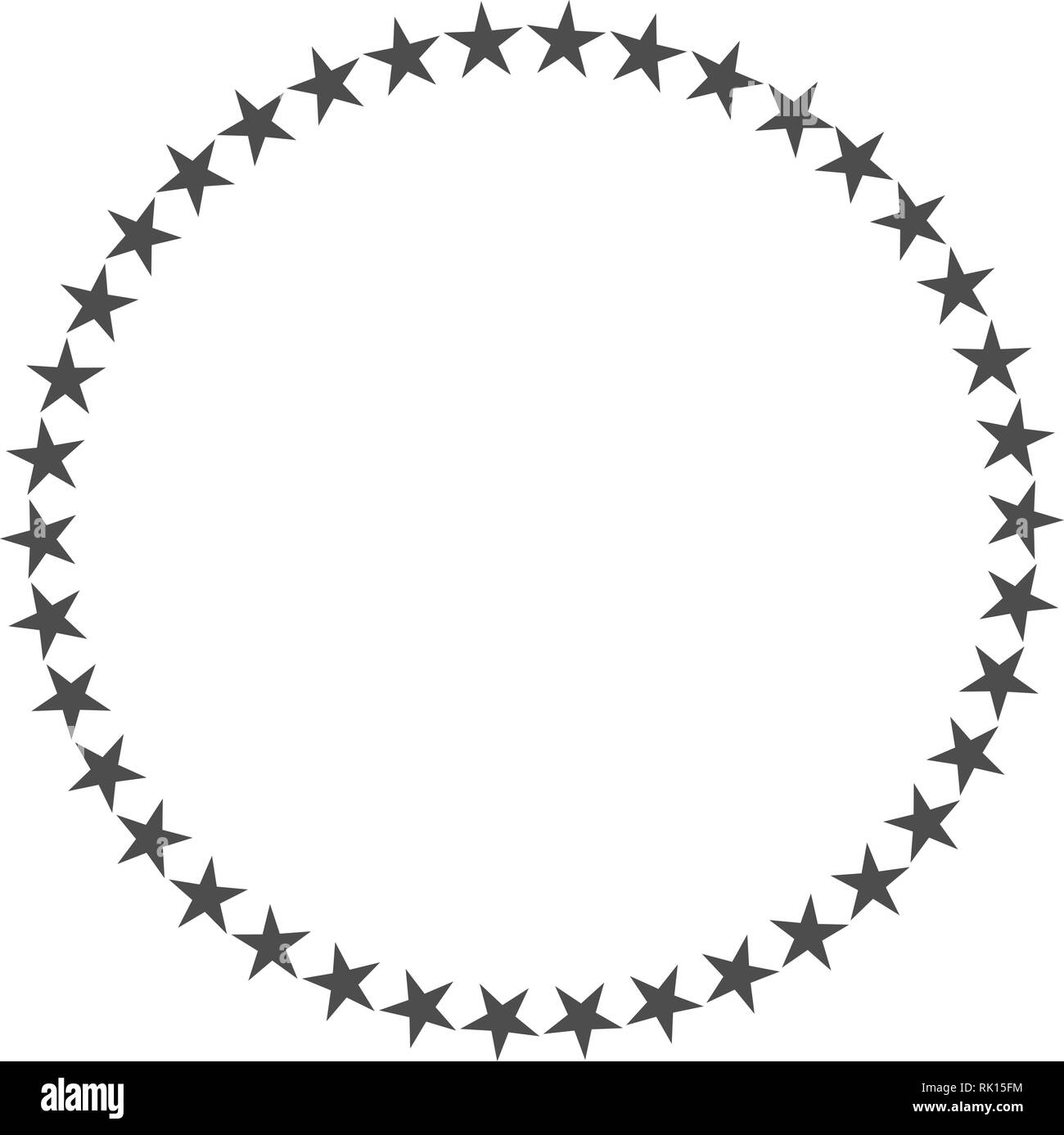 Star in circle shape. Starry vector border frame icon isolated on a ...