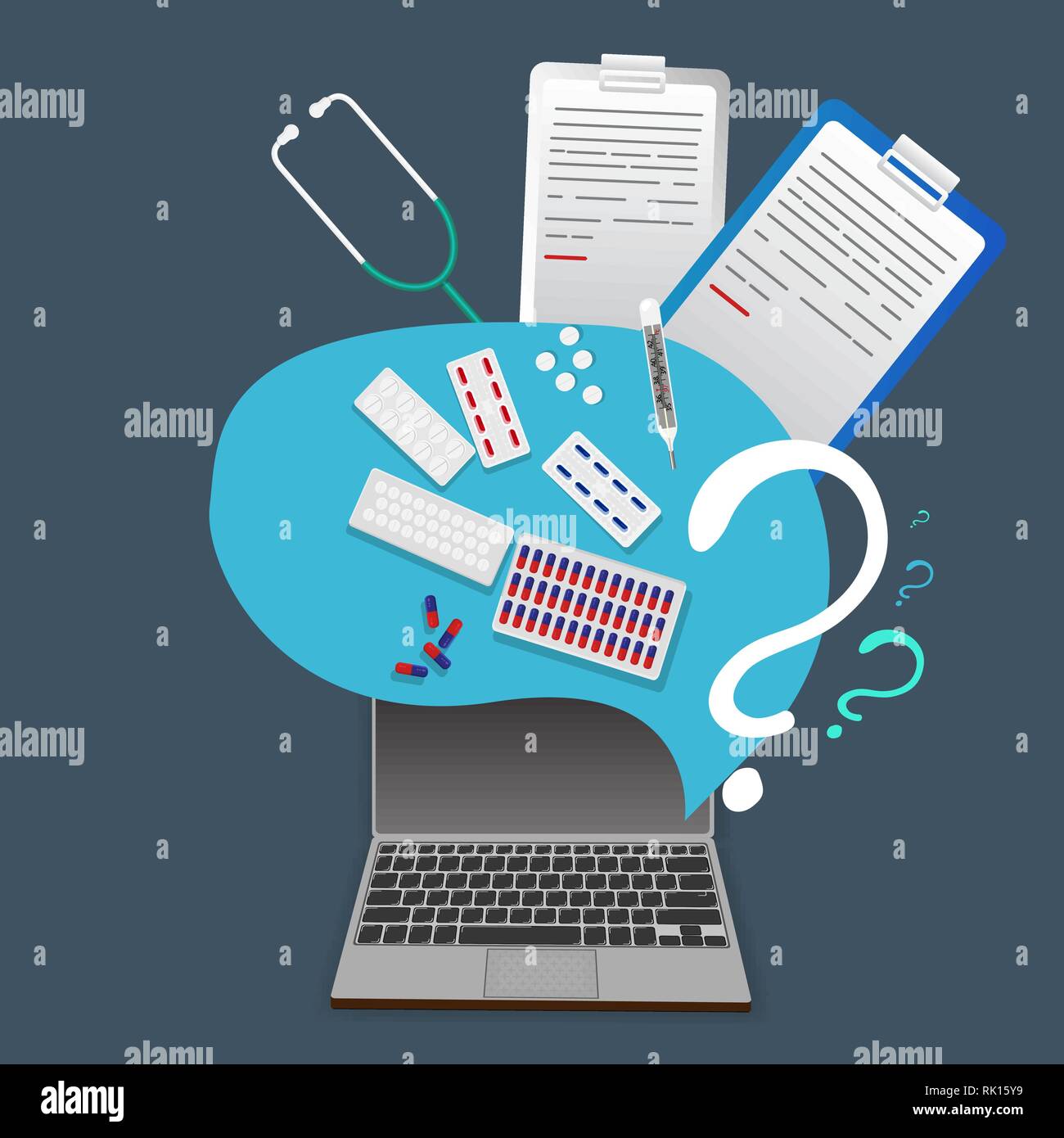 Medical on-line questionnaire , vector illustration for web and print ...