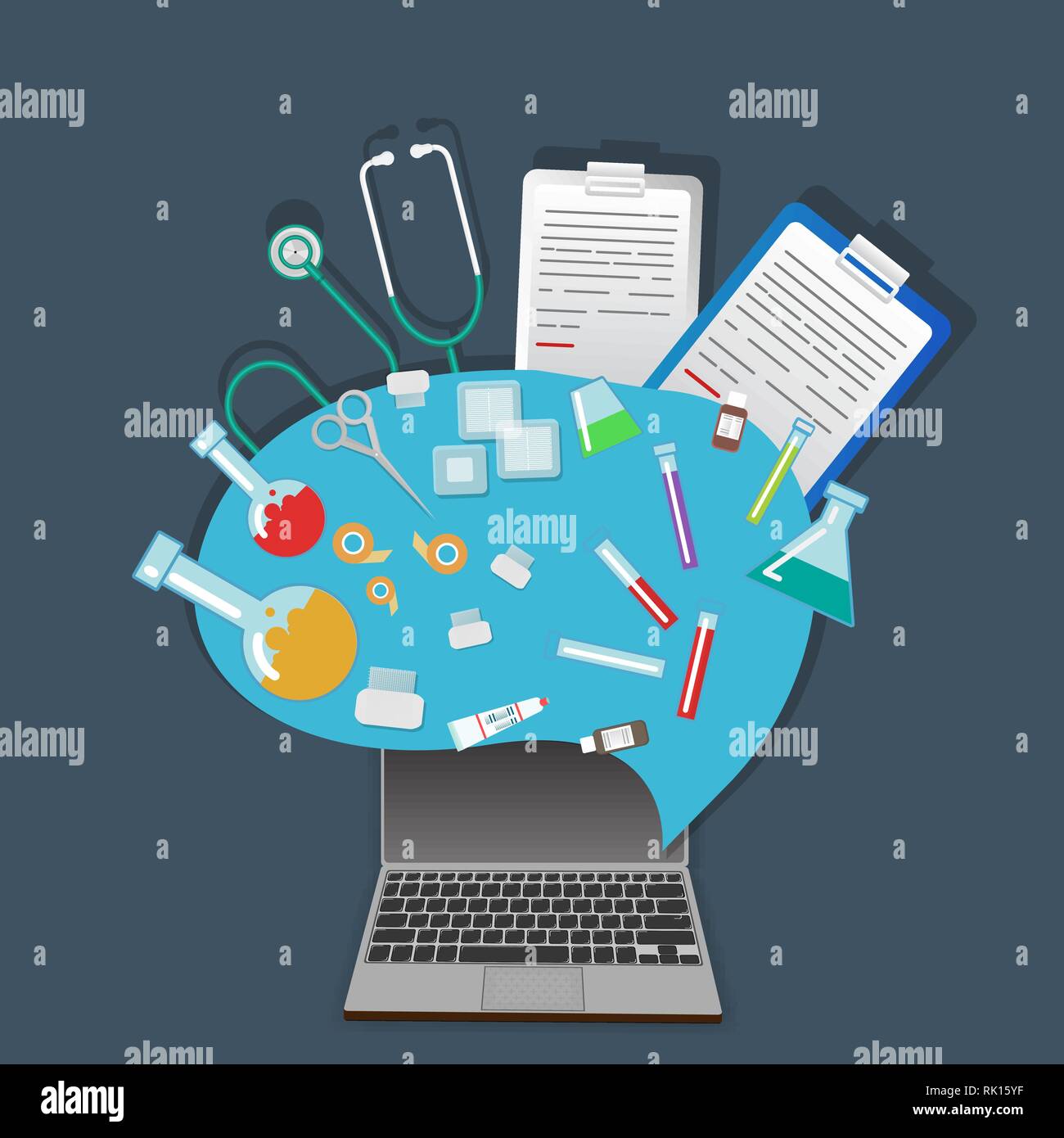 Medical on-line questionnaire , vector illustration for web and print ...