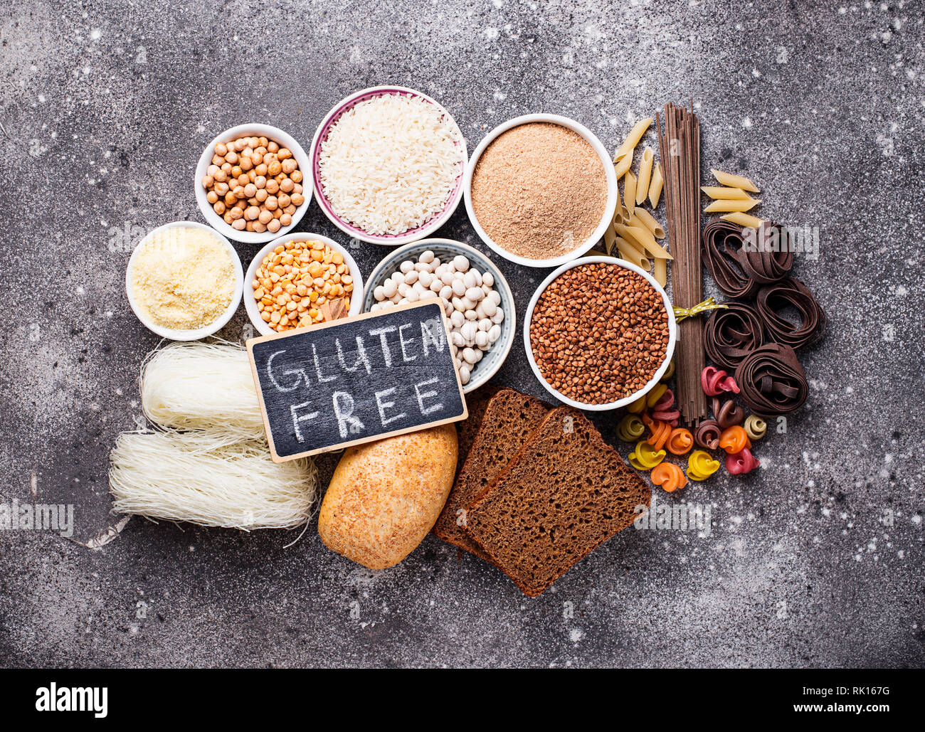 Set of gluten free products Stock Photo - Alamy