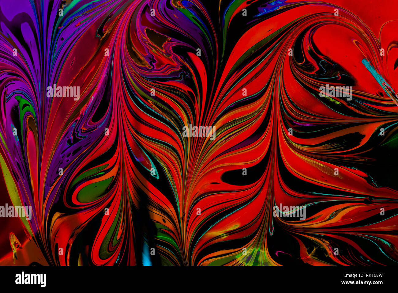 Traditional Ottoman Turkish marbling art patterns as abstract colorful ...