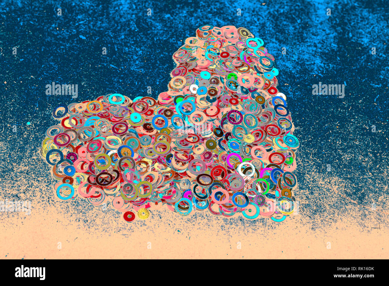Colorful decorative objects in the shape of a heart Stock Photo - Alamy