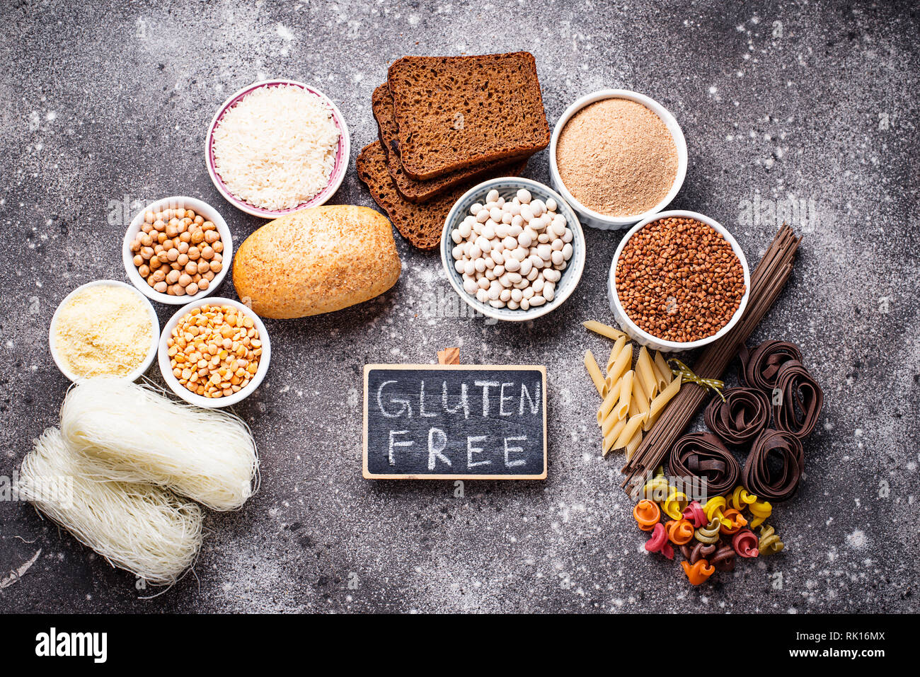 Set of gluten free products Stock Photo - Alamy