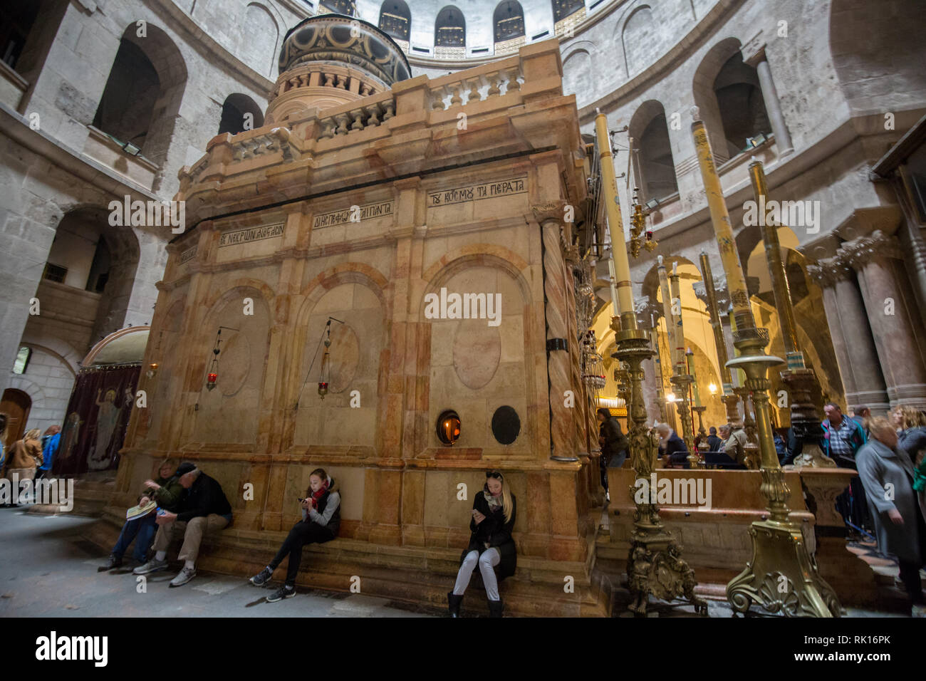 Interior Church of the Holy Sepulchre in Jerusalem Stock Photo - Alamy