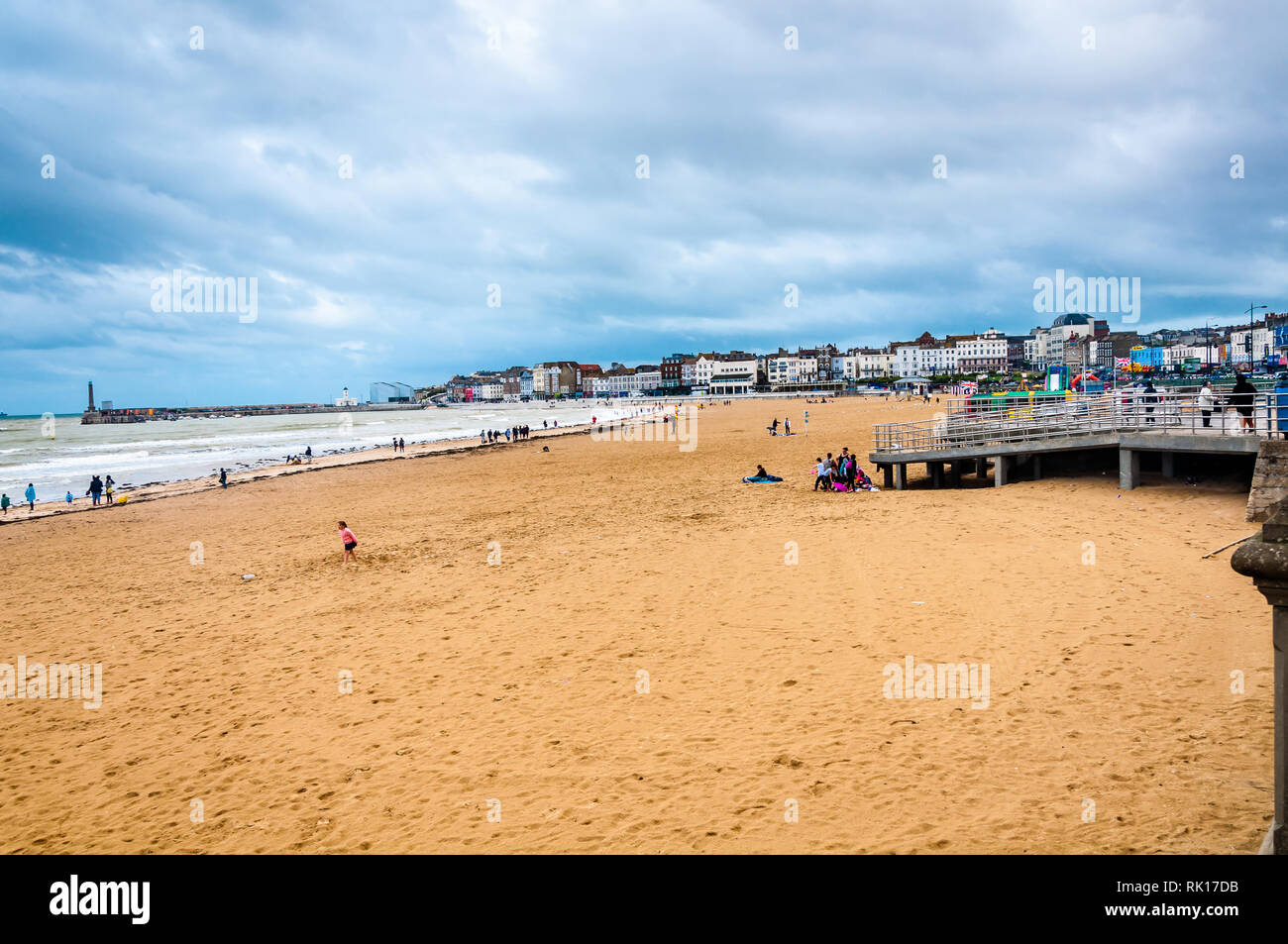 Margate beach and promenade, a seaside town on the coast of Kent, UK ...