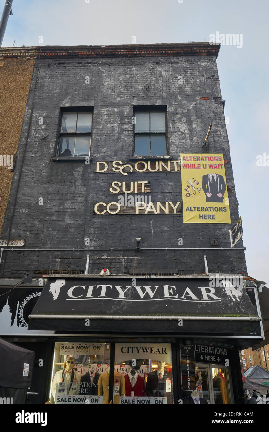 east london rag trade tailors shop Stock Photo - Alamy