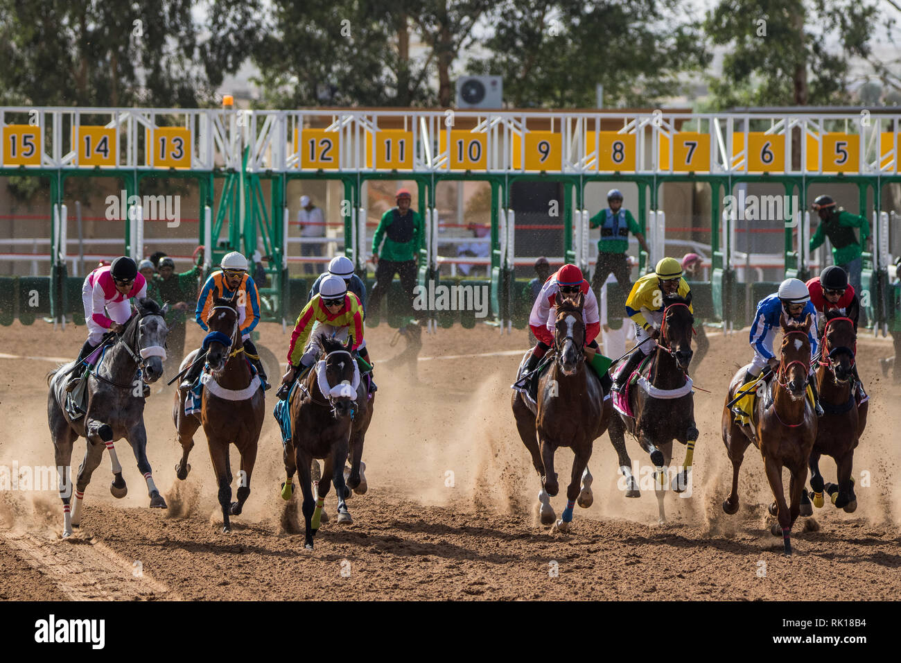 Horse racing at King Khalid Racetrack, Taif, Saudi Arabia. 23/06/2018 ...