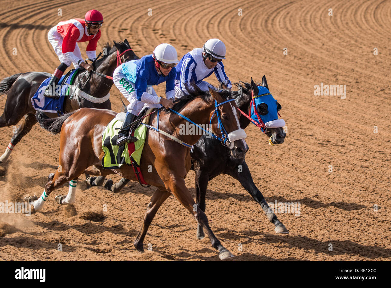 Horse racing at King Khalid Racetrack, Taif, Saudi Arabia. 23/06/2018 ...