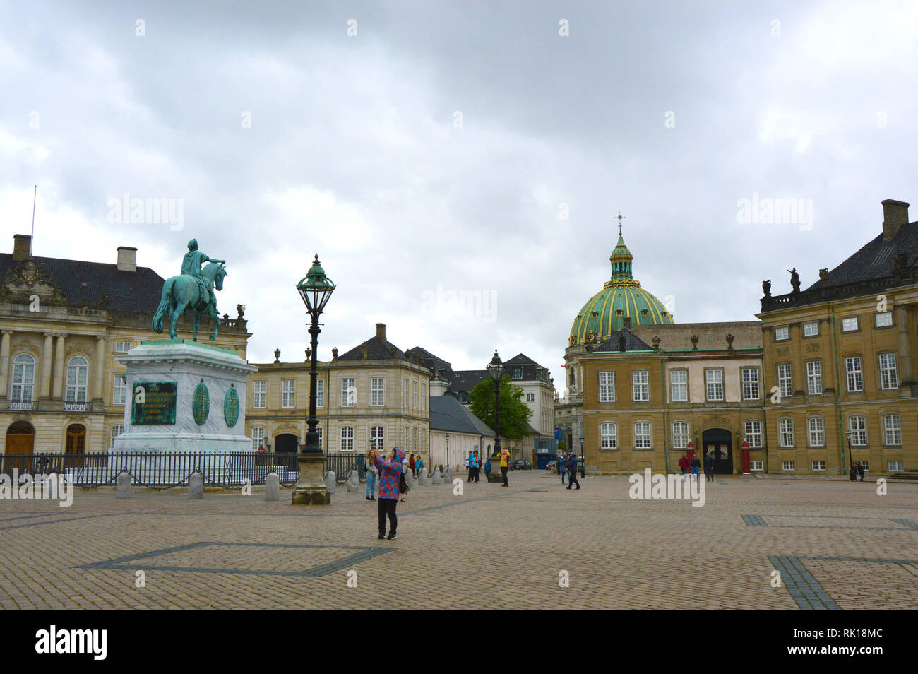 COPENHAGEN, DENMARK - MAY 31, 2017: view of Amalienborg Slotsplads ...