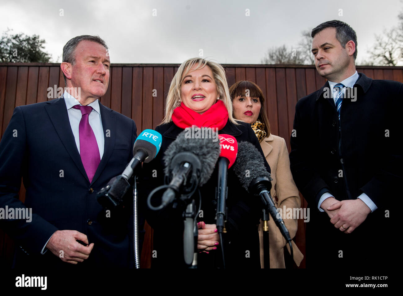 (left to right) Conor Murphy MLA, Sinn Fein leader at Stormont Michelle ...