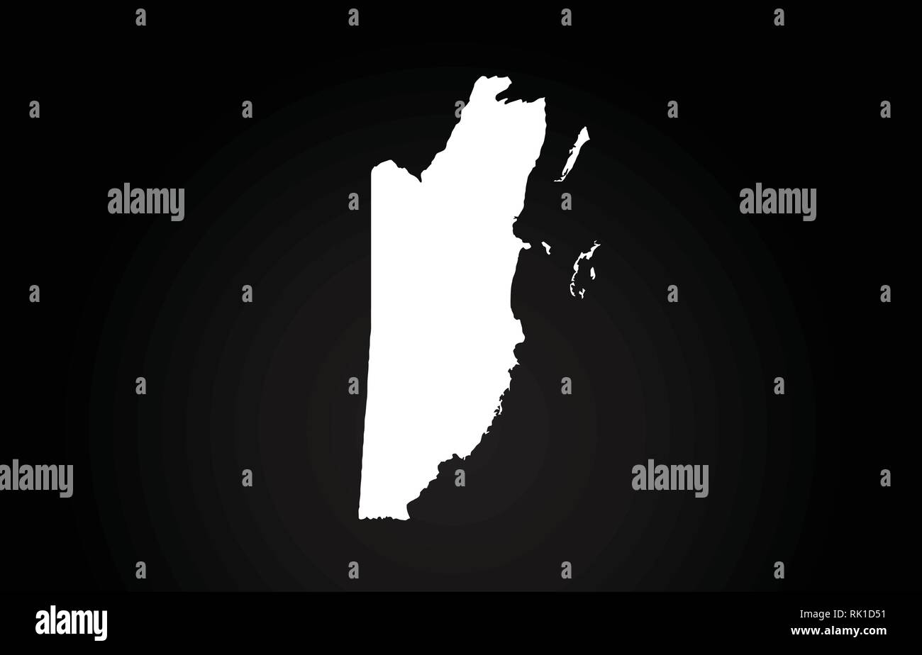 Belize black and white country border map logo design. Black background ...