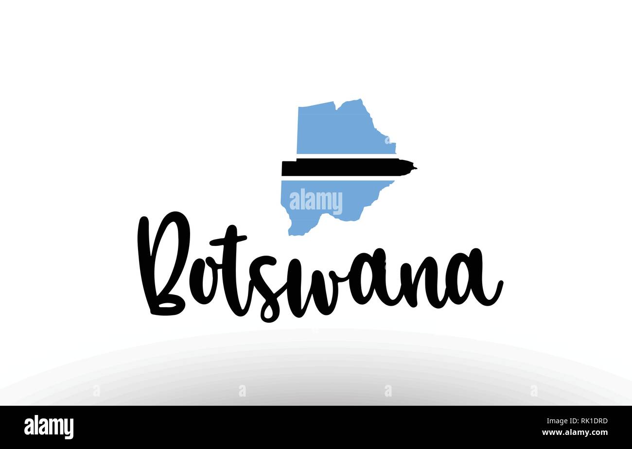 Botswana Country Big Text With Flag Inside Map Suitable For A Logo Icon