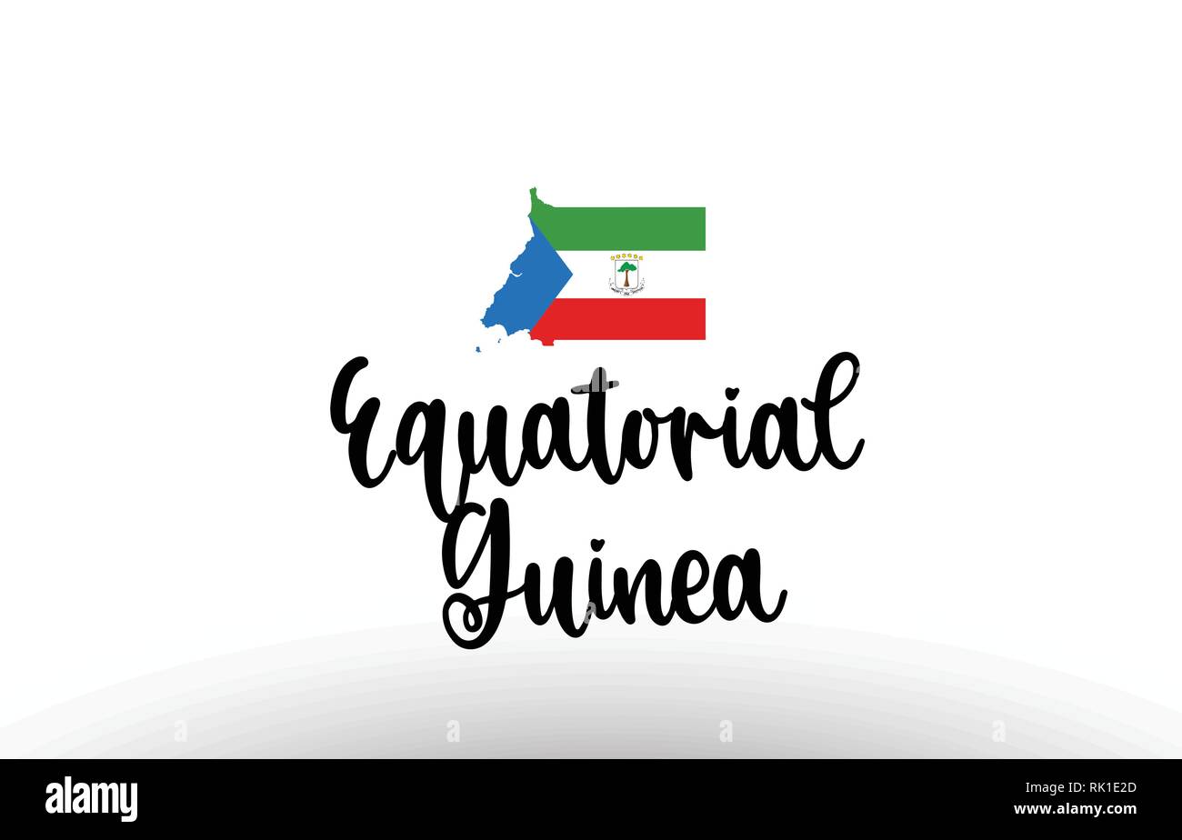 Equatorial Guinea country big text with flag inside map suitable for a ...