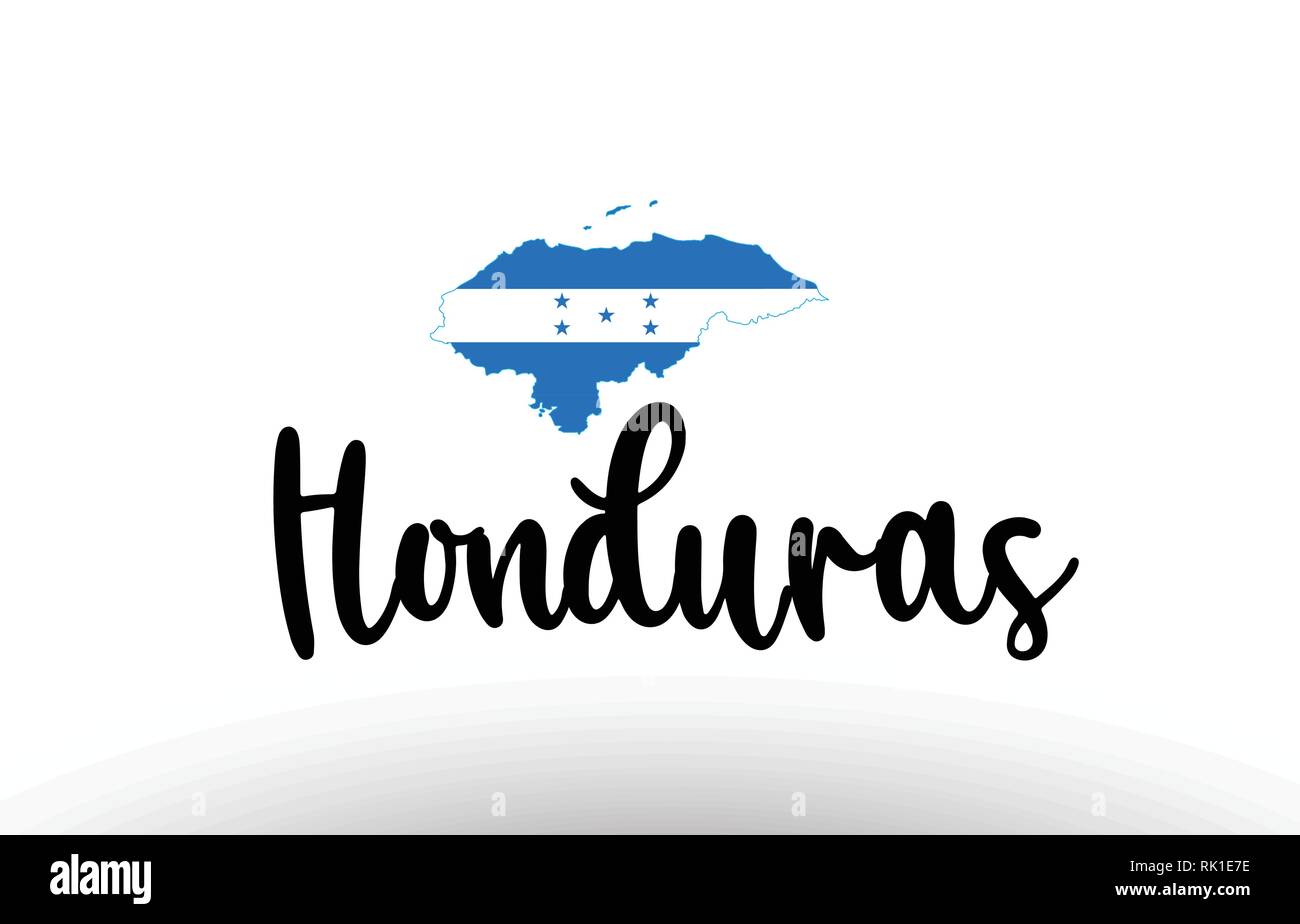 Honduras country big text with flag inside map suitable for a logo icon ...