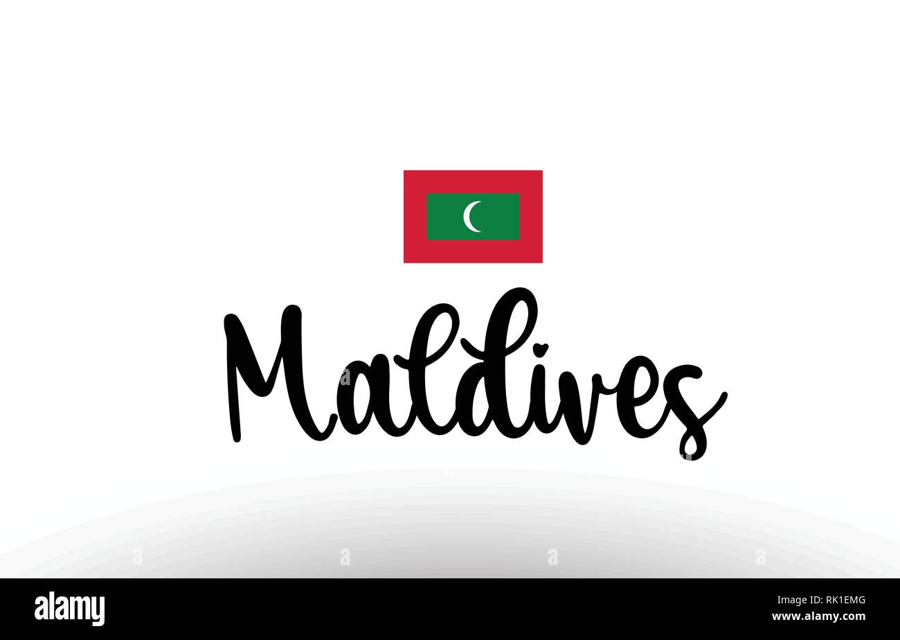 Maldives country big text with flag inside map suitable for a logo icon ...