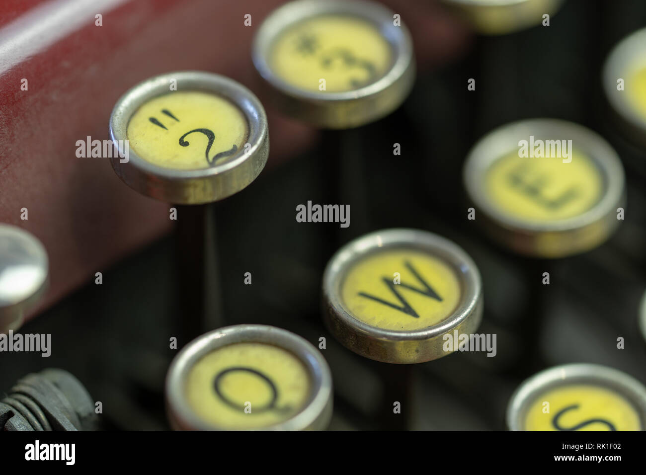 A closeup of the number 2 key of an antique typewriter Stock Photo - Alamy