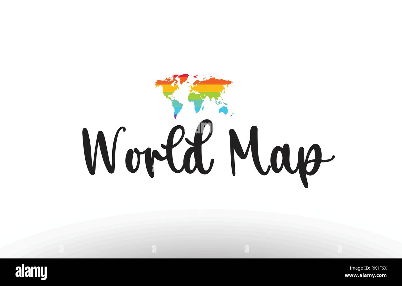 World Map Country Big Text With Flag Inside Map Suitable For A Logo