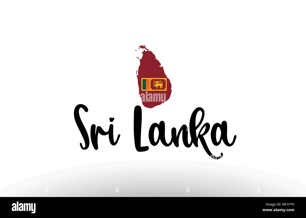 Sri Lanka country big text with flag inside map suitable for a logo ...