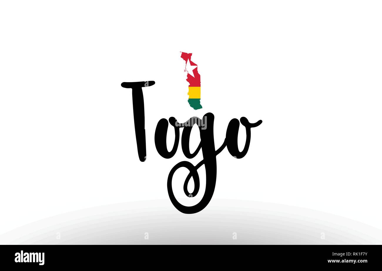 Togo country big text with flag inside map suitable for a logo icon ...