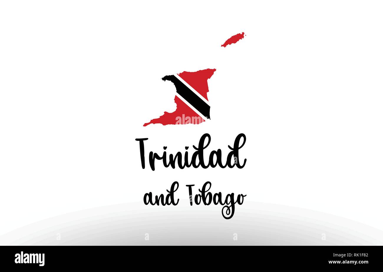 Trinidad and Tobago country big text with flag inside map suitable for ...
