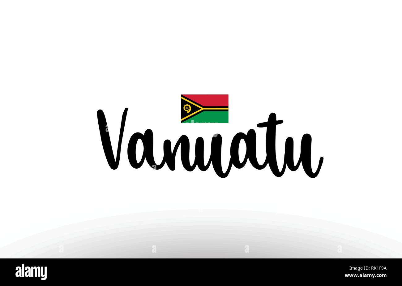 Vanuatu country big text with flag inside map suitable for a logo icon ...