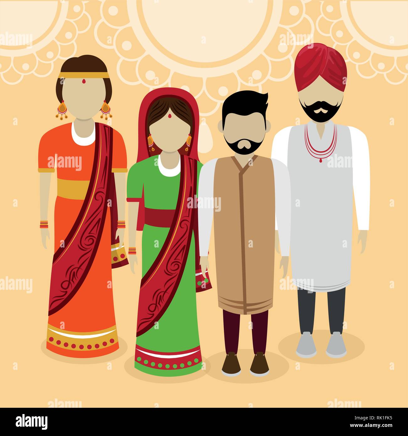 Men of india Stock Vector Images - Alamy