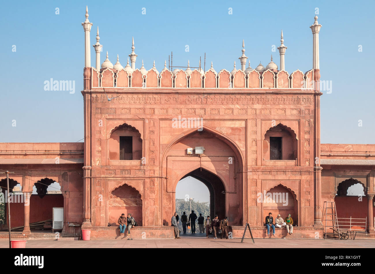 Northeast entrance Jama Masjid mosque in Old Dehli. The mosque was ...