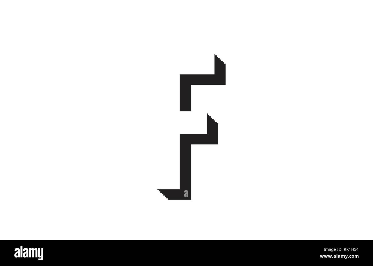 Black and white f alphabet letter suitable as a logo for a company or ...