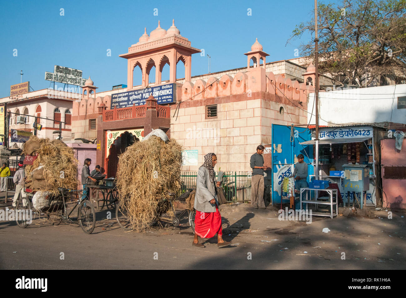 Urban scene from Jaipur in Rajasthan, India. Jaipur is the largest city ...