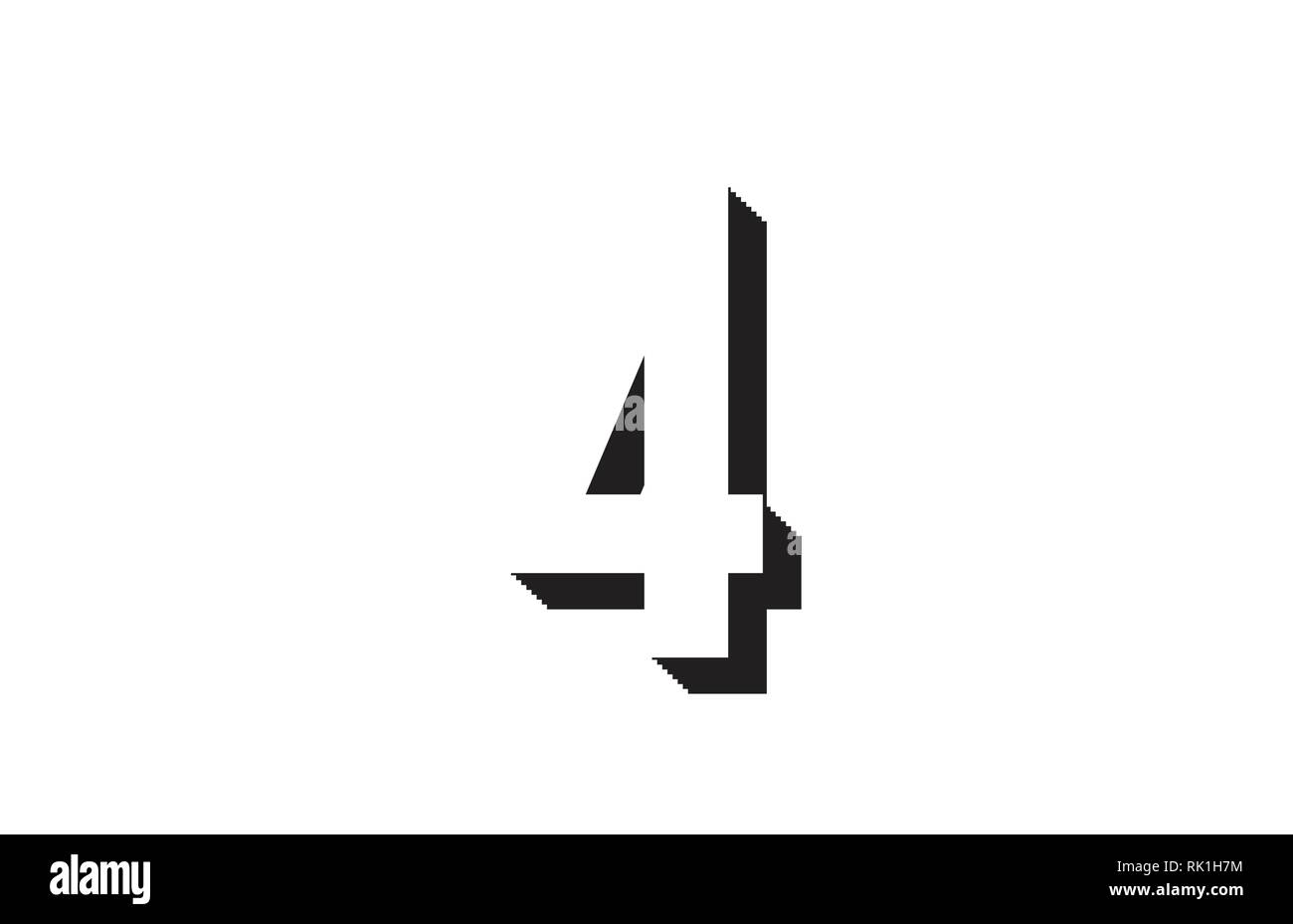 Number 4 logo Black and White Stock Photos & Images - Alamy