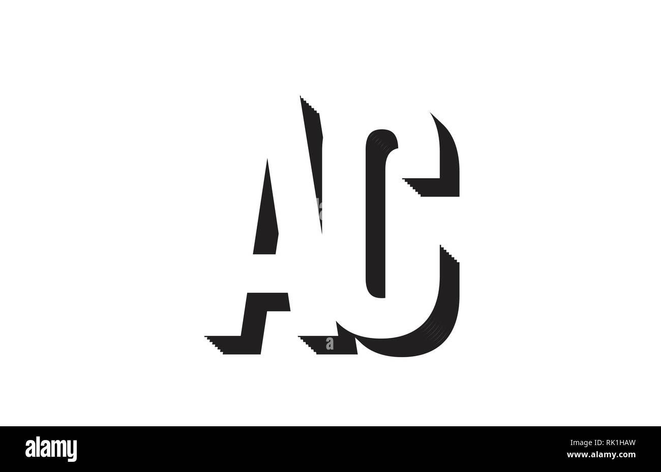 Black and white ac a c alphabet letter combination suitable as a logo ...