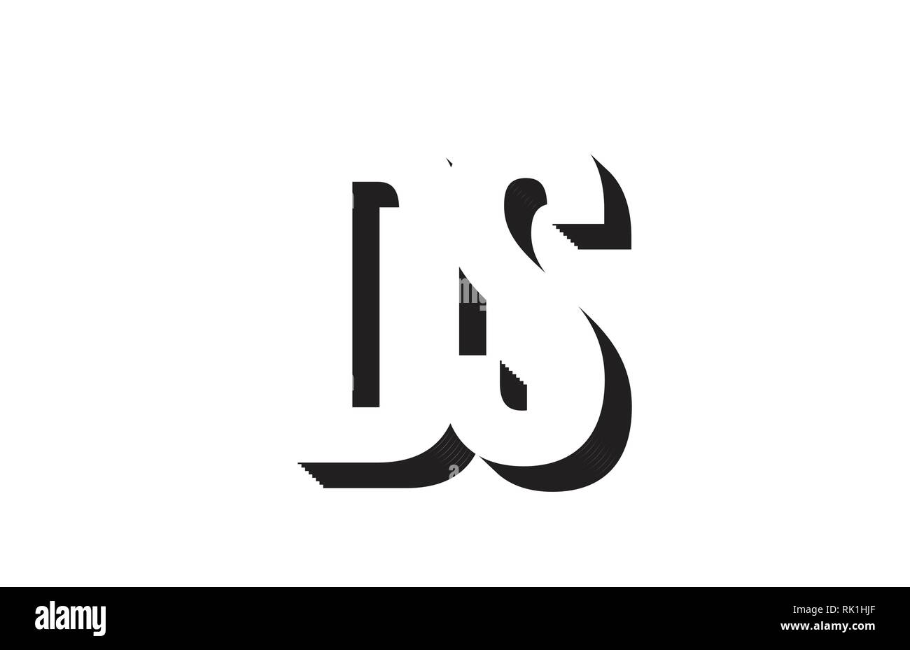 Black and white ds d s alphabet letter combination suitable as a logo ...