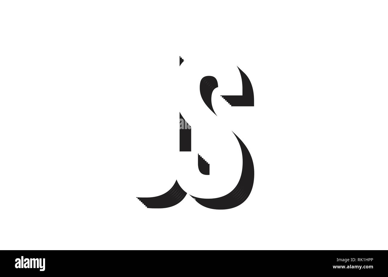Black and white js j s alphabet letter combination suitable as a logo ...