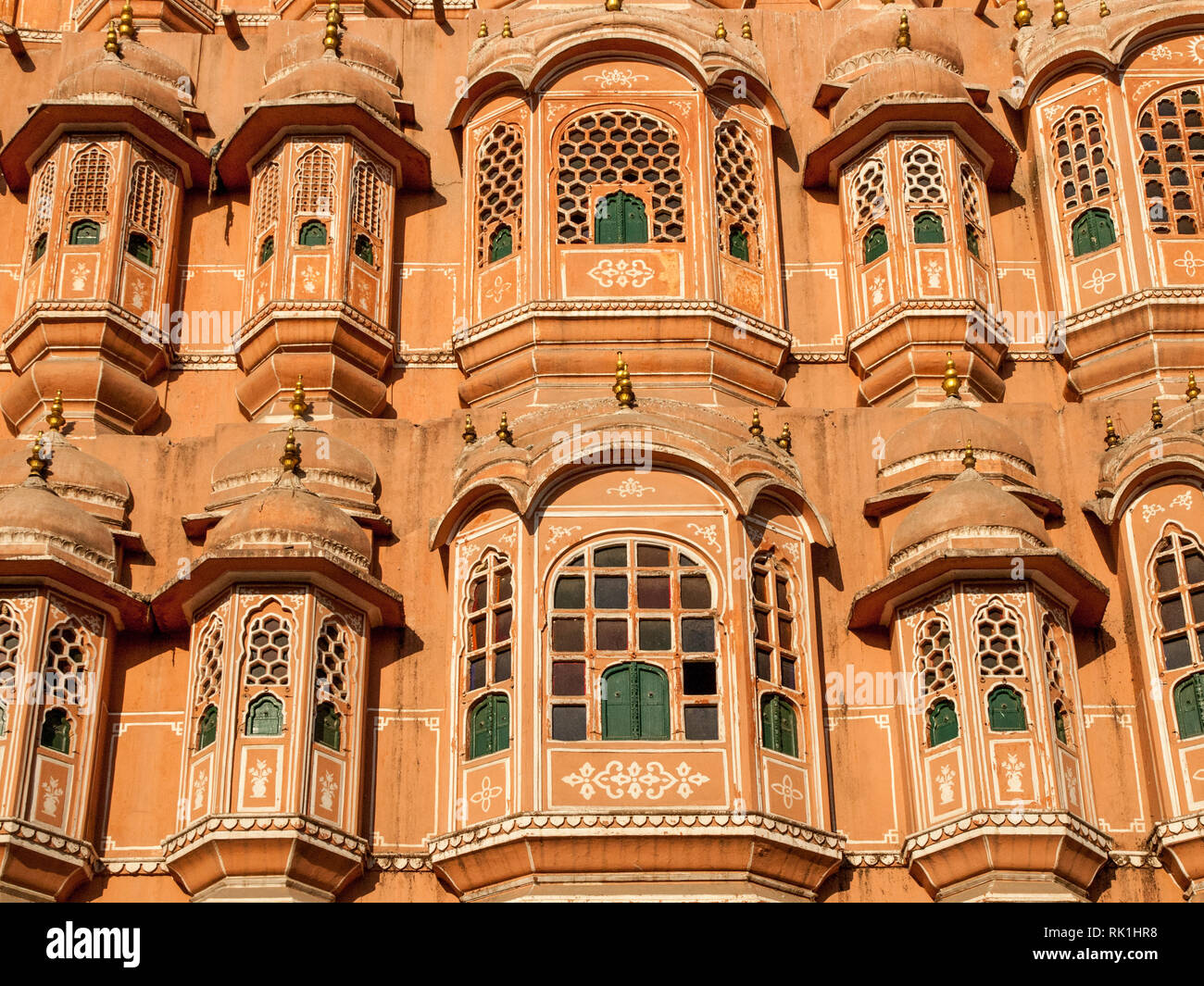 Detail of Hawa Mahal, the palace of winds is an iconic building in ...