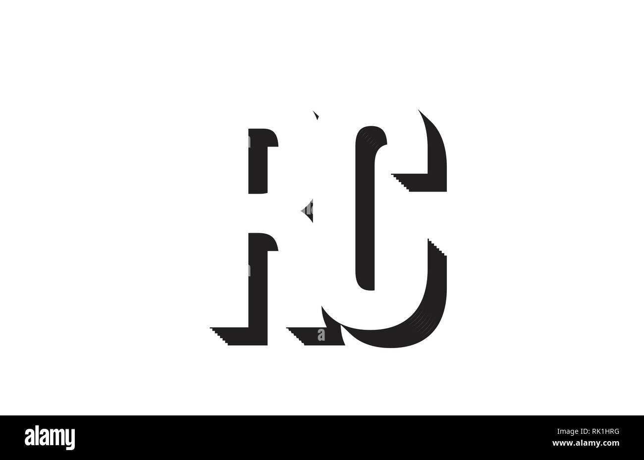 Black and white rc r c alphabet letter combination suitable as a logo ...