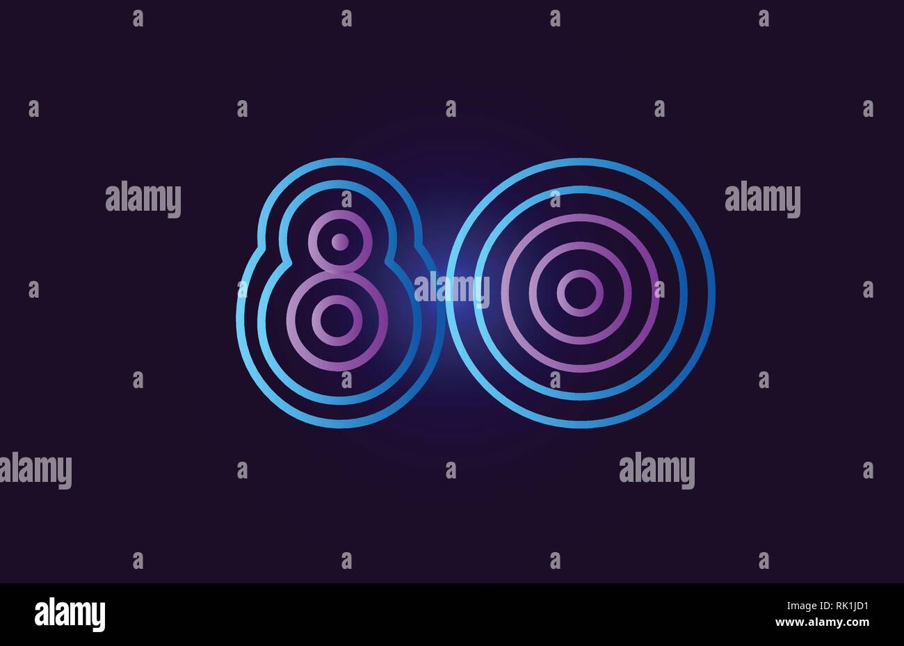 80 line blue pink number design with gradient color suitable as a logo ...