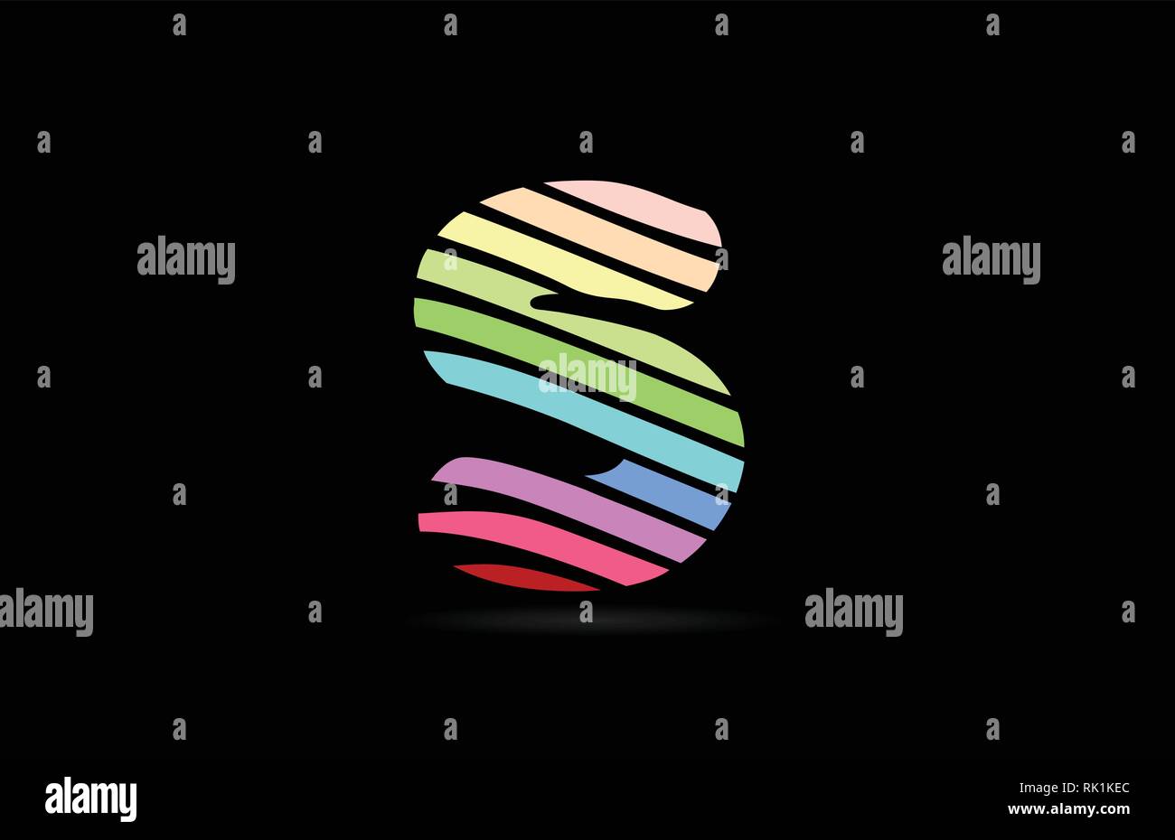 rainbow color design of alphabet letter s with lines stripe as a logo ...