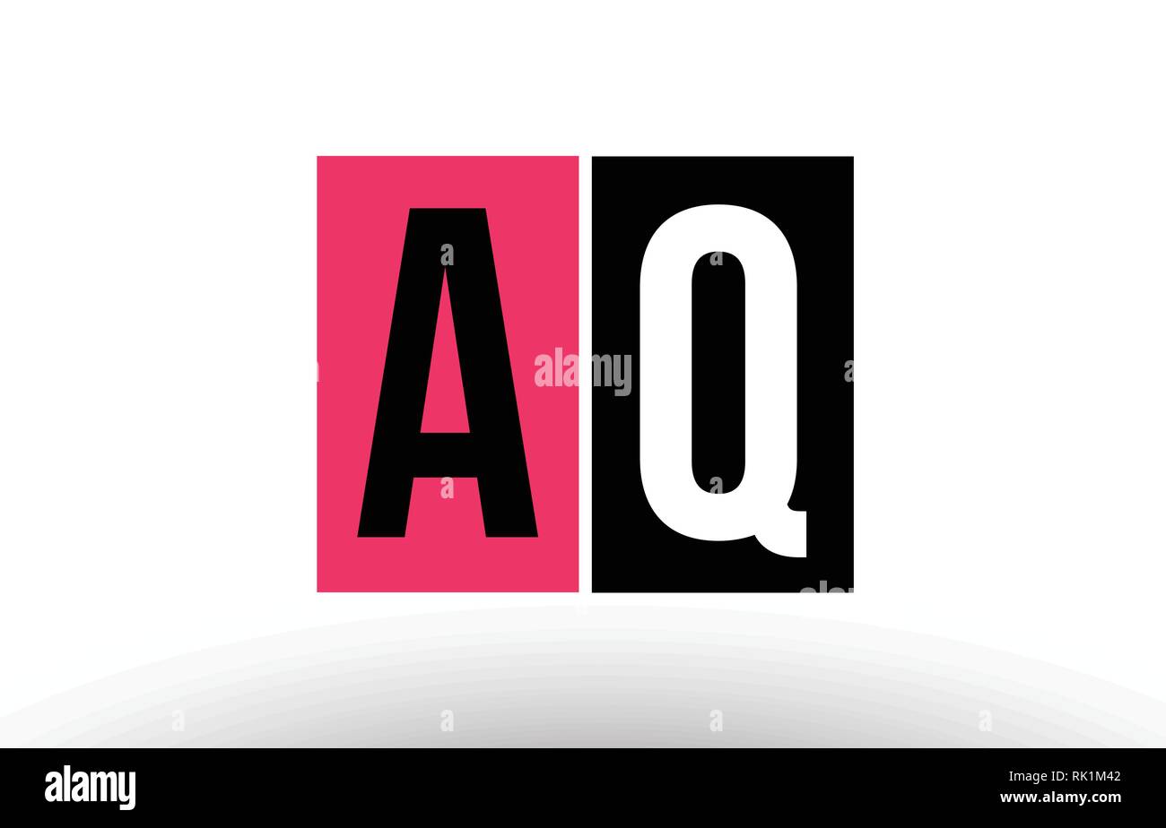 alphabet letter logo combination aq a q design with black pink white ...