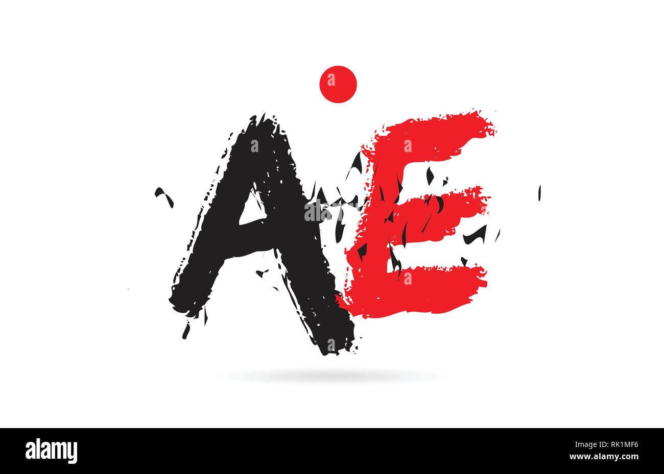 Design of alphabet letter combination AE A E with grunge texture and ...