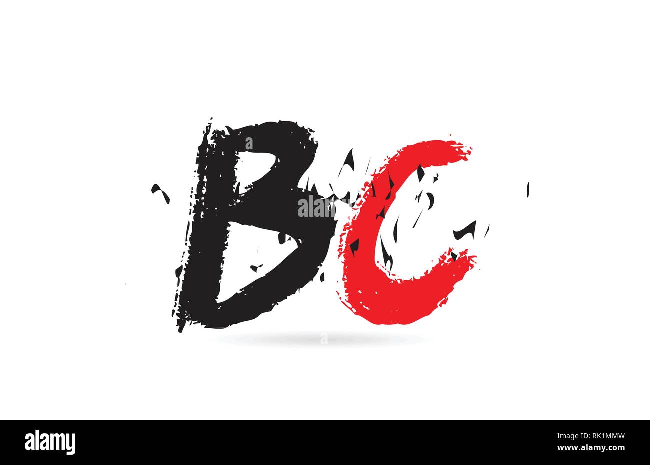 Design of alphabet letter combination BC B C with grunge texture and ...