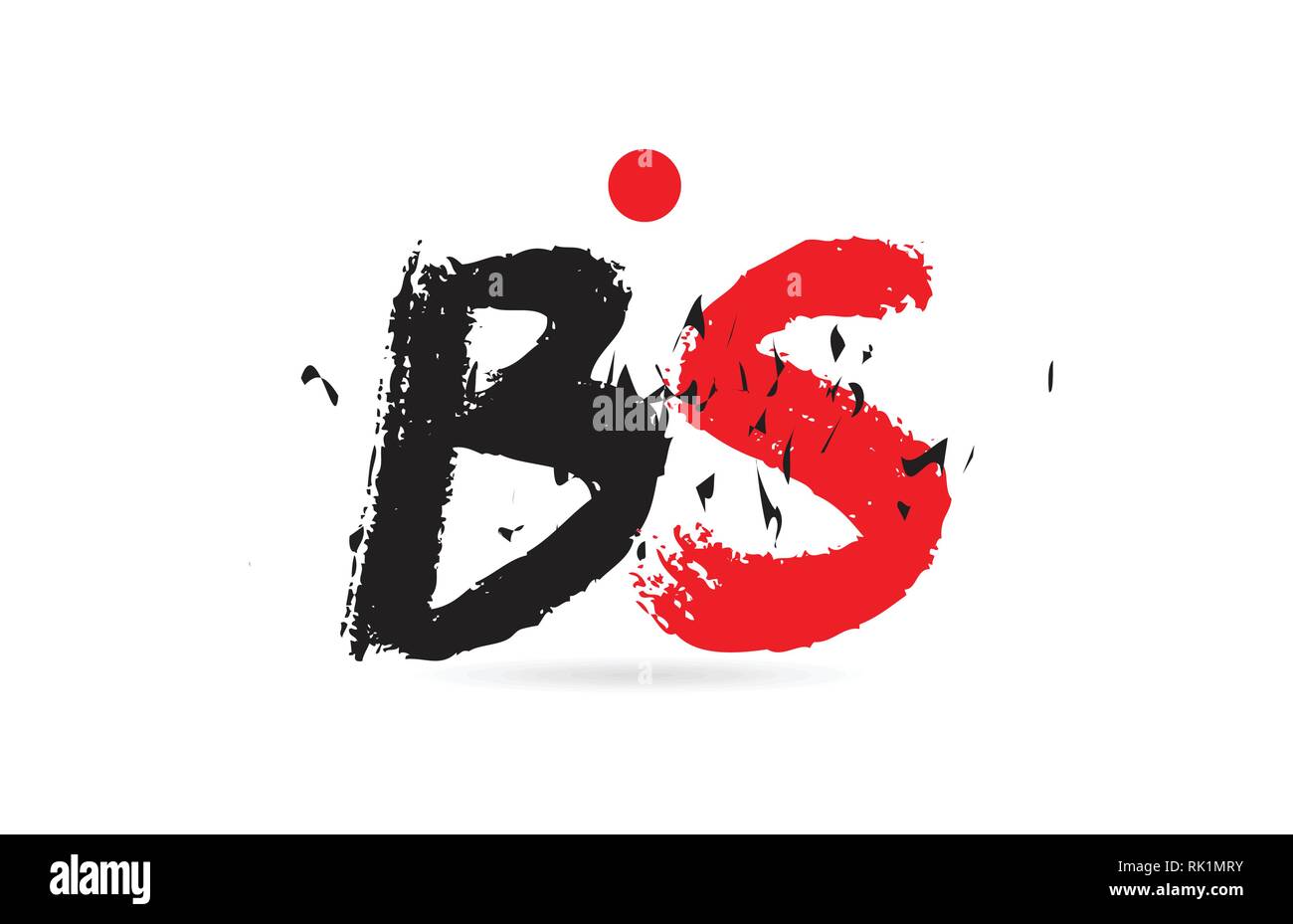 Design of alphabet letter combination BS B S with grunge texture and ...