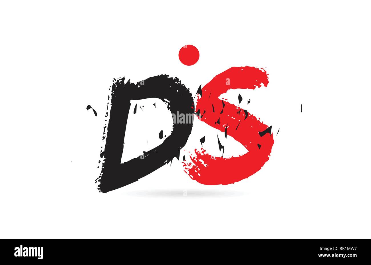 Design of alphabet letter combination DS D S with grunge texture and ...