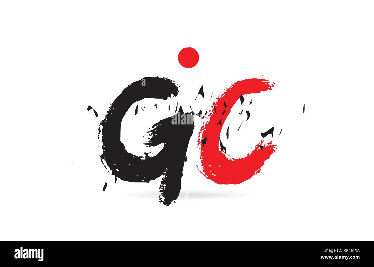 Design of alphabet letter combination GC G C with grunge texture and ...