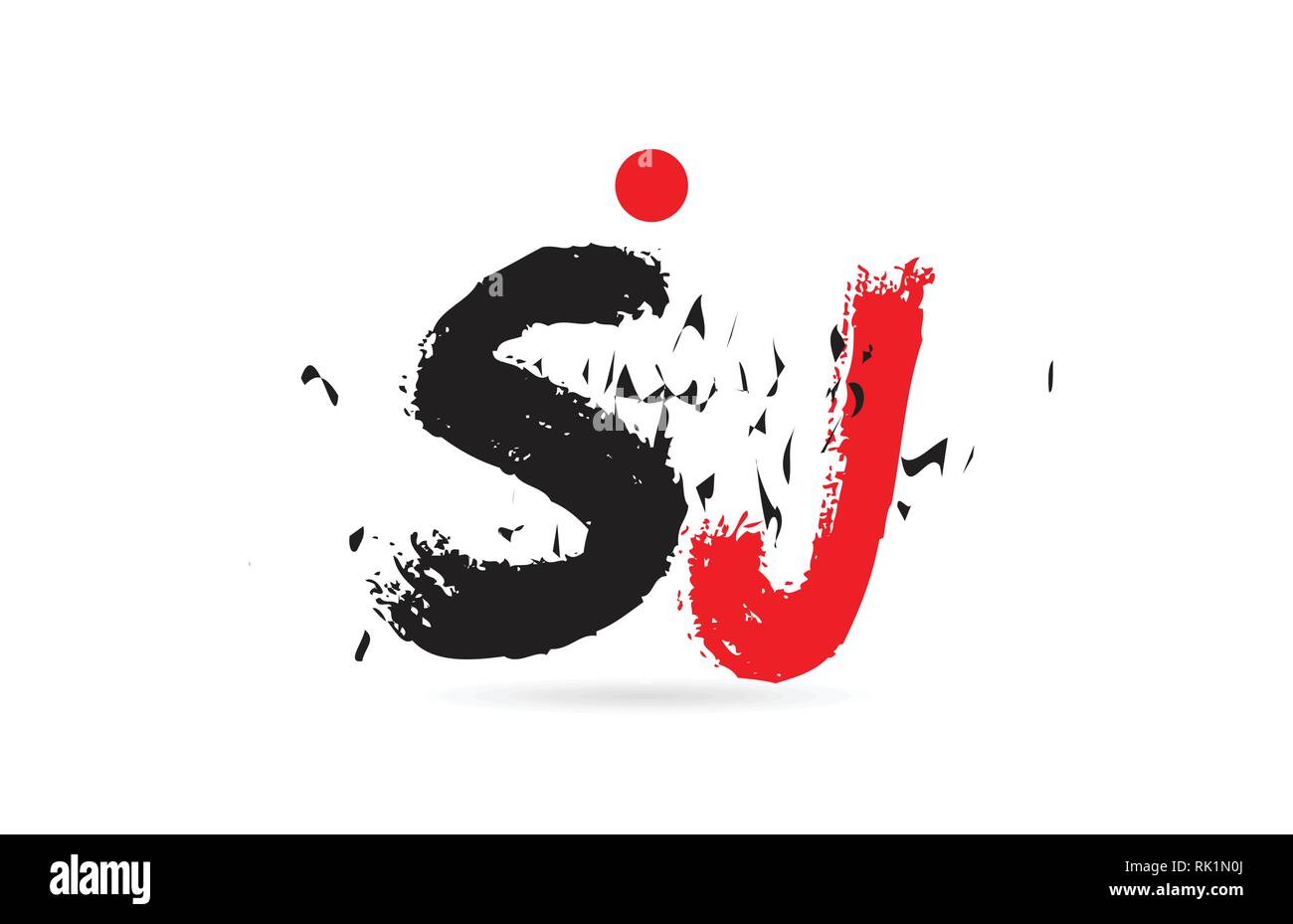 Design of alphabet letter combination SJ S J with grunge texture and ...